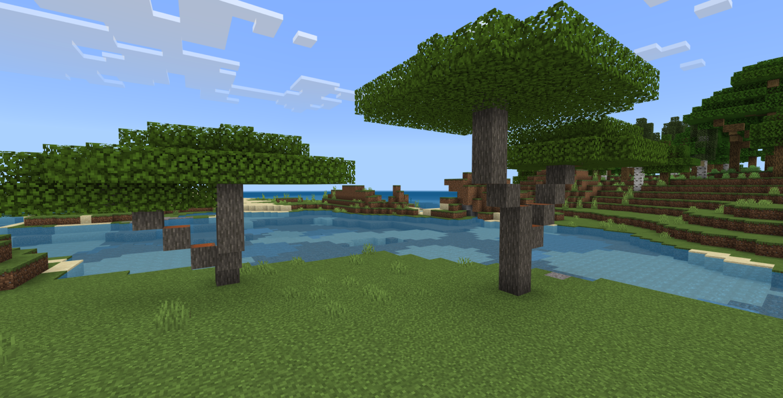 Мод «Натуральный вид деревьев» для Minecraft Bedrock Edition